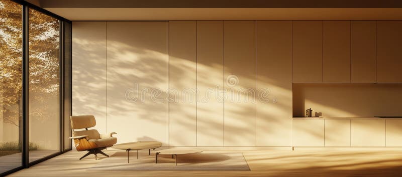 Modern Interior Setting, Wall Mock-up, 3D Model Stock Image - Image of ...