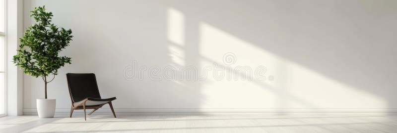 Modern Interior Space with Ample Light, a Chair, and a Decorative Plant ...