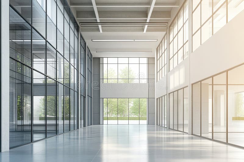 Modern Interior Space with Large Windows and Natural Light Stock ...