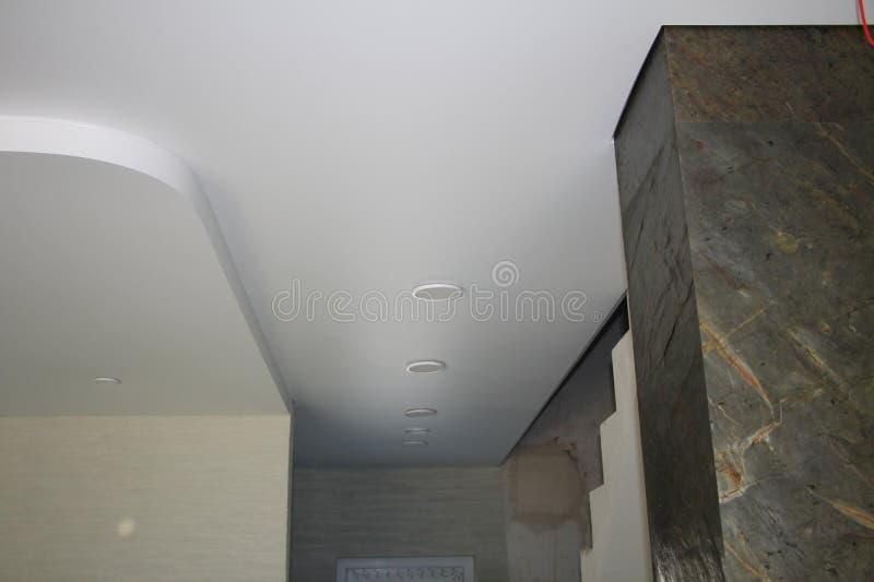 Modern Interior with Stretch Curved Ceiling and Built-in Led Panel ...