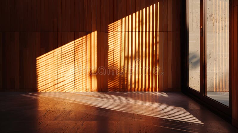 Modern Interior with Striking Light and Shadow Play Stock Illustration ...