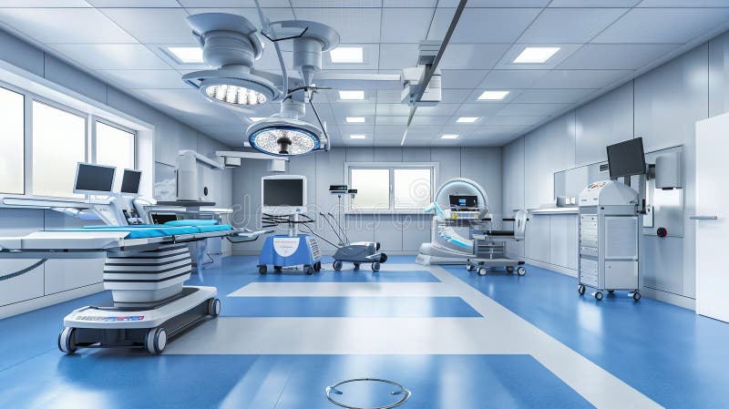 Modern Interior of Technologically Advanced Operating Room with No ...