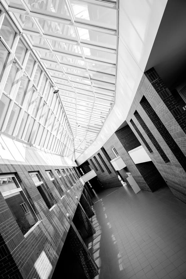 Modern Interior of a University Stock Photo - Image of corridor, high ...