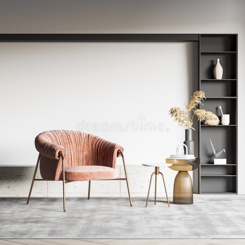 Modern Interior Wall Mockup Stock Illustration - Illustration of ...