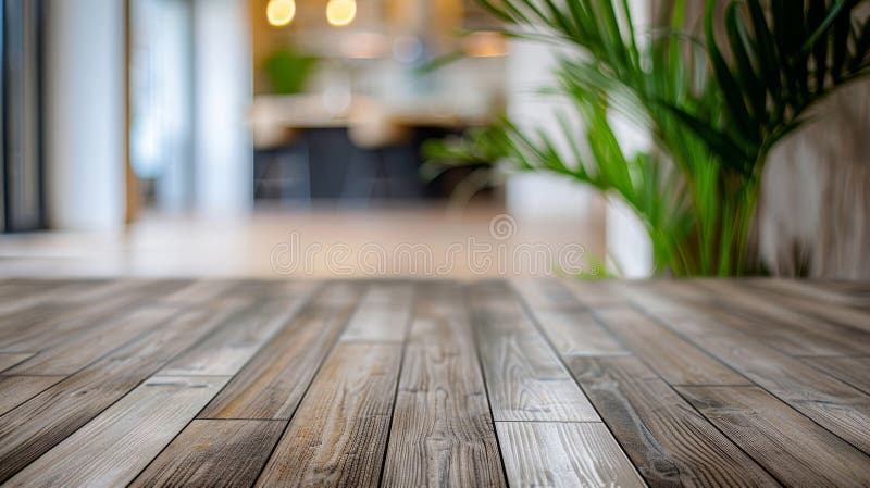 Modern Interior with Wooden Flooring and Greenery in Bright Living ...