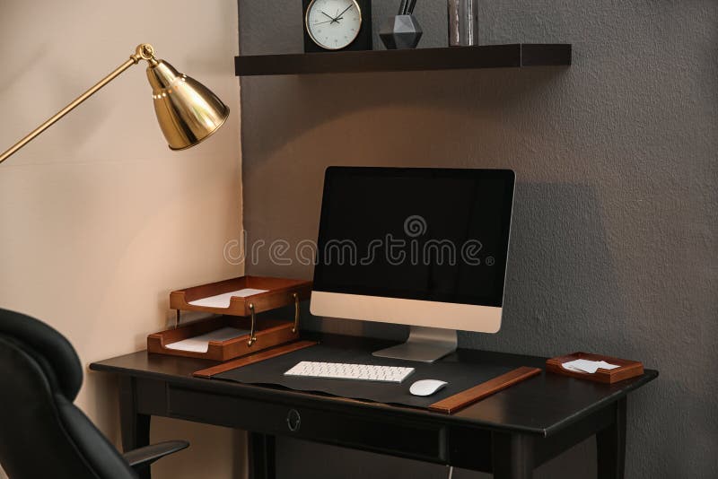 Modern Interior of Working Place Stock Photo - Image of business, house ...