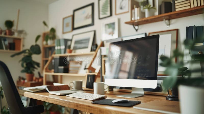 Modern Interior of Workplace at Home, Modern Home Office, Comfortable ...