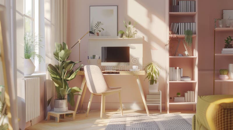 Modern Interior of Workplace at Home, Modern Home Office, Comfortable ...