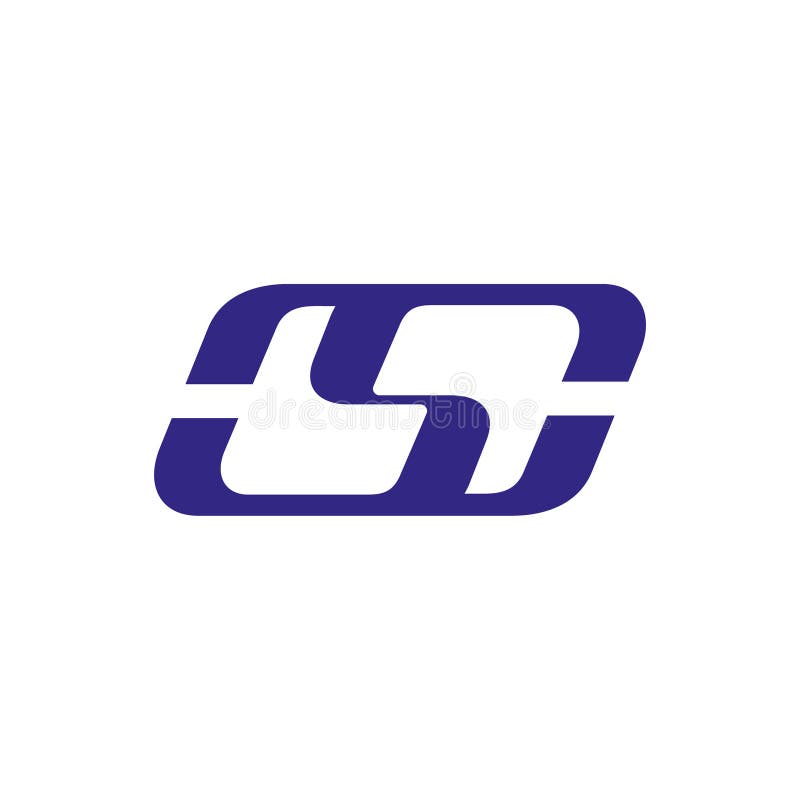 Modern Interlocking S and C or CA Monogram Logo in Dark Blue Stock ...