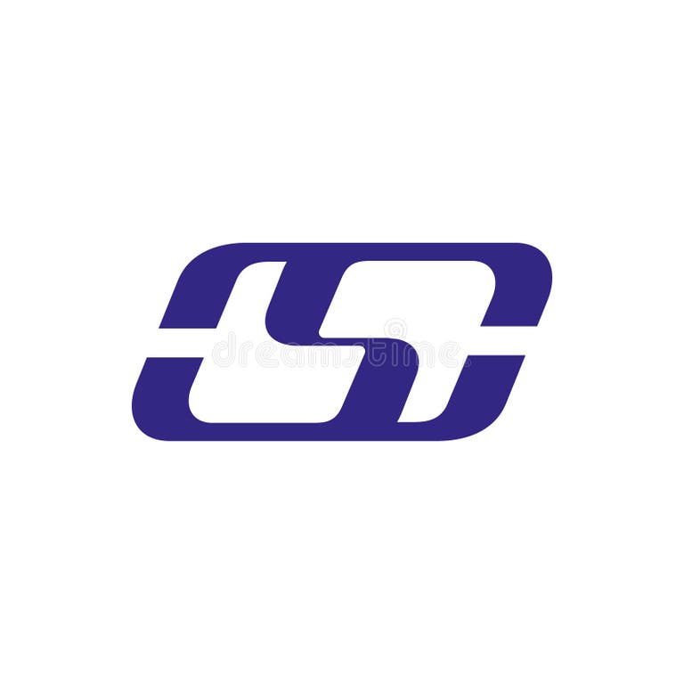 Modern Interlocking S and C or CA Monogram Logo in Dark Blue Stock ...