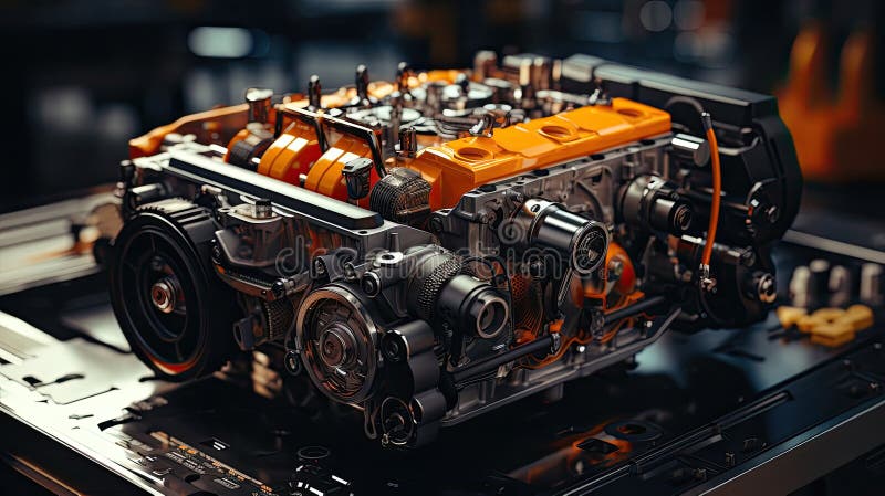 Modern Internal Combustion Engine from a Car, Concept Service and Car ...