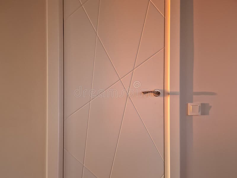 Modern Internal Doors at Sunset Light Stock Image - Image of enter ...
