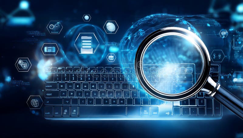 Typing Glass Keyboard Artificial Intelligence Concept Stock Photos ...