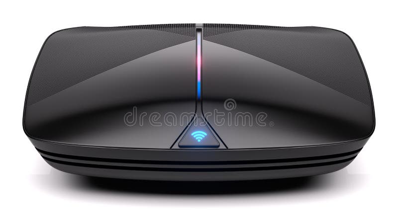 Modern Internet Wi-Fi Router Isolated on White Background 3D Stock ...