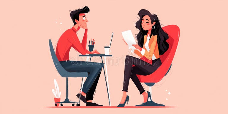 Modern Interview Setup stock illustration. Illustration of ...