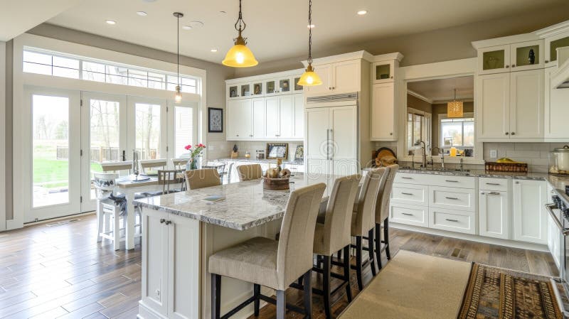 Modern Kitchen Decor, Modern, Inviting Kitchen with White Table and ...
