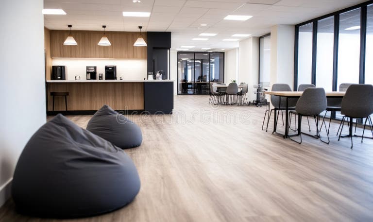 A Modern and Inviting Office Space with Lounge Areas, and Tables ...
