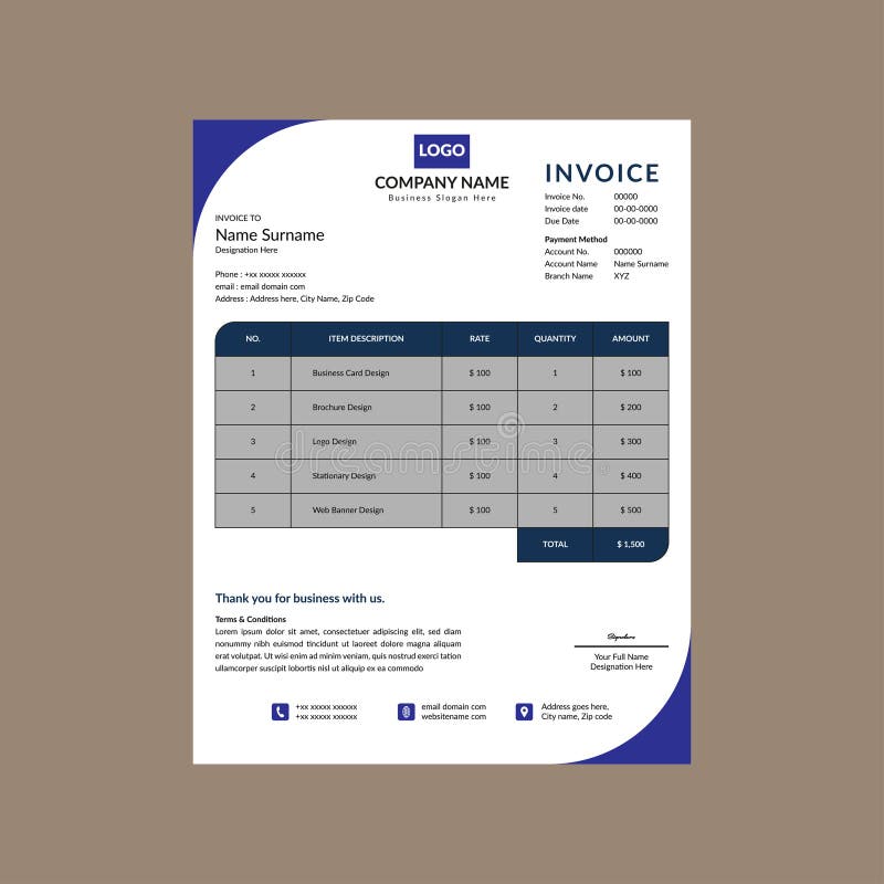 Modern Invoice Design. Creative Layout Display for Promotional Campaign ...