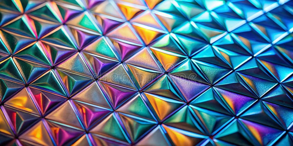 Modern Iridescent Triangular Texture As Abstract Background, Macro ...
