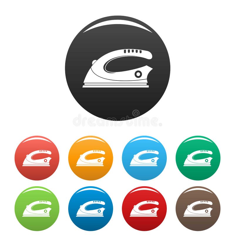 Modern Iron Icons Set Color Stock Vector - Illustration of icon ...