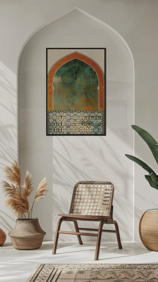 Modern Islamic Art Print Featuring Geometric Patterns Stock ...