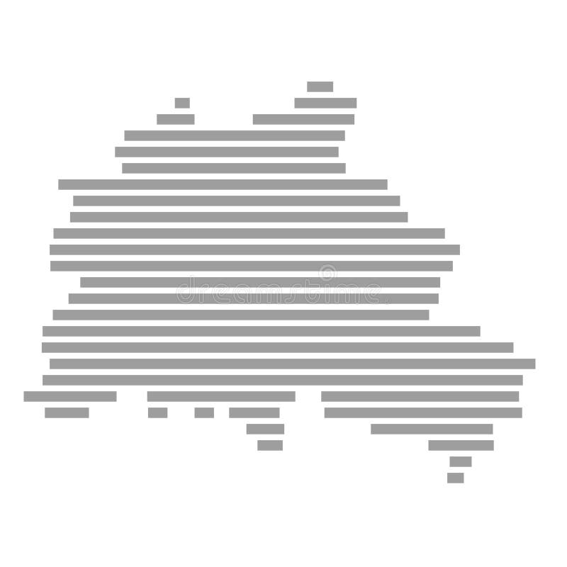 Stripes Map of Berlin stock illustration. Illustration of grey - 112042779
