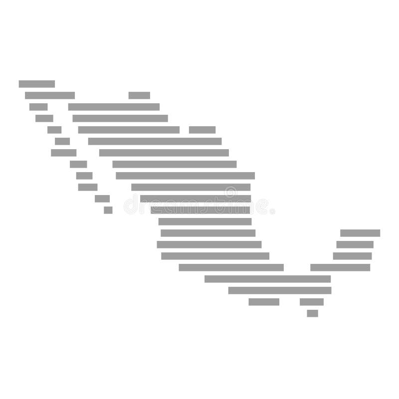 Stripes Map of Mexico stock illustration. Illustration of modern ...