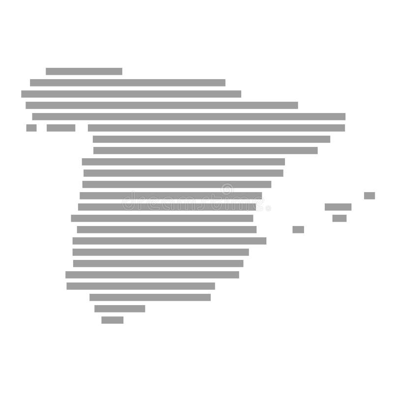 Stripes Map of Spain stock illustration. Illustration of simple - 112042988