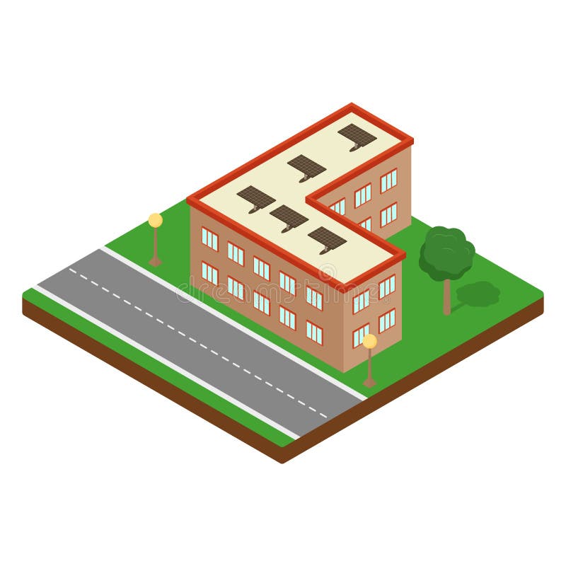 Modern Isometric Building. Isometric Icon or Inforgraphic Element Stock ...