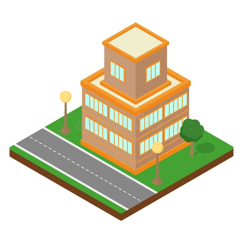 Modern Isometric Building. Isometric Icon or Inforgraphic Element Stock ...