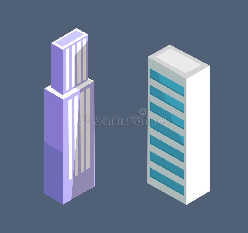 Modern Isometric Building Skyscraper Design Vector Stock Vector ...