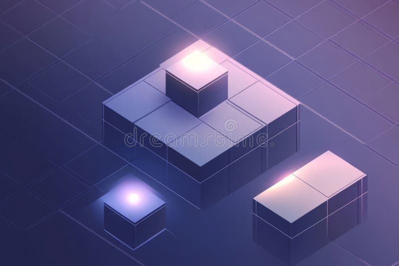 Modern Isometric Grid Background Precise 3d Cubes Soft Shading ...