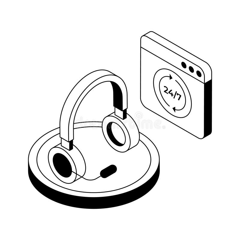A Modern Isometric Icon of Customer Support Dashboard Stock ...