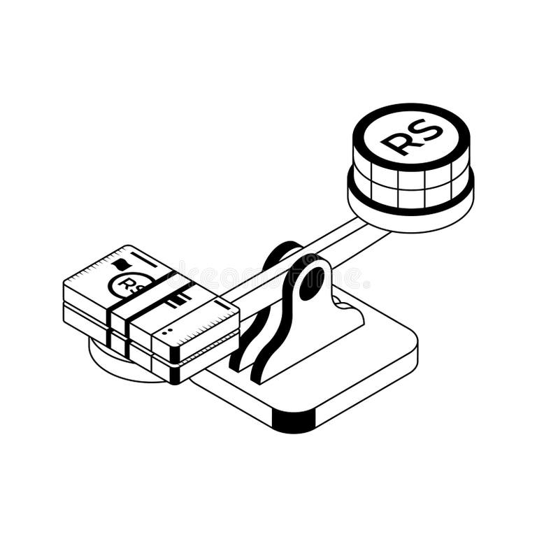 A Modern Isometric Icon Showing Financial Comparison Stock Vector ...