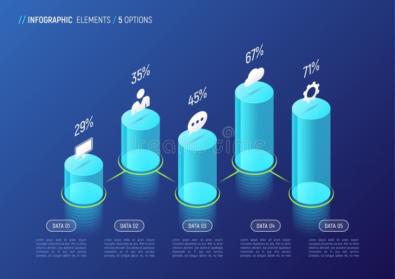 Modern Isometric Infographic Design, Chart, Template, Concept Wi Stock ...