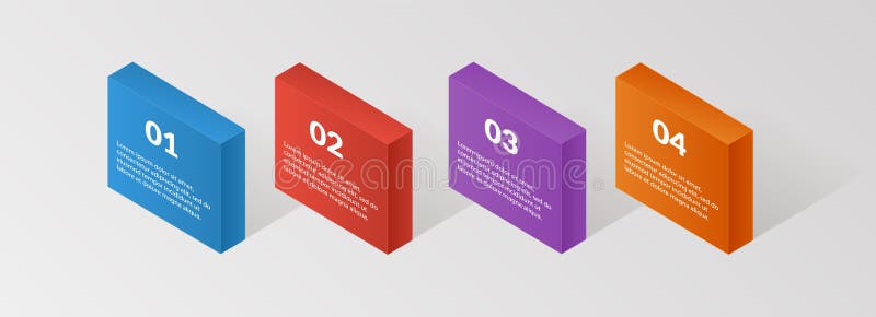 3d Blocks Infographics Step by Step. Element of Chart, Graph, Diagram ...