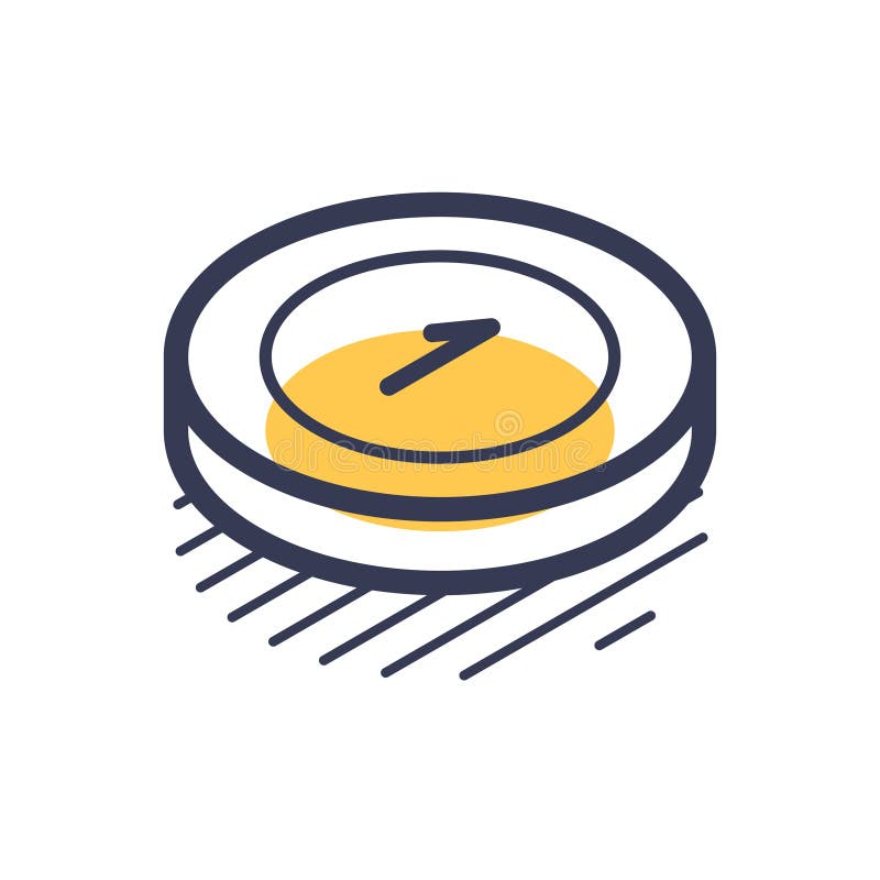 Modern Isometric Line Icon of a Coin Design for Infographics and ...
