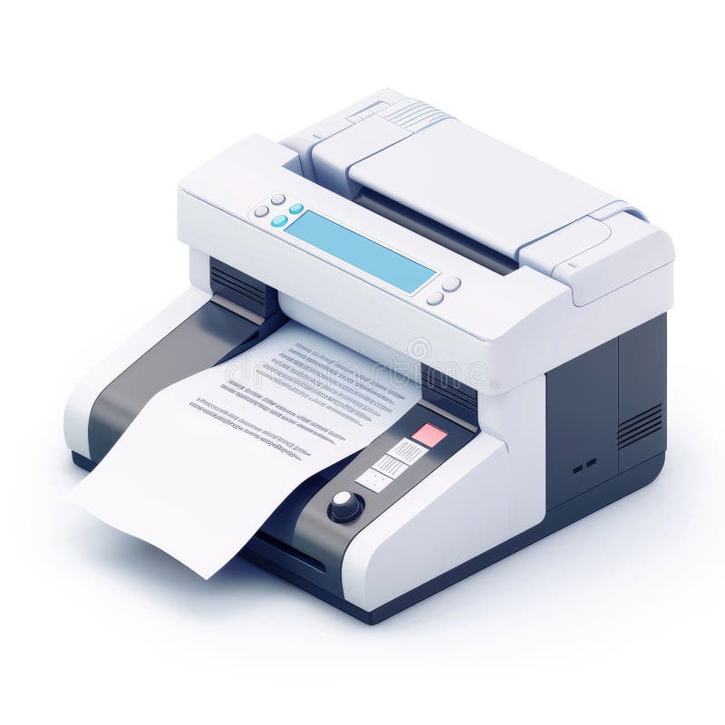 Modern Office Printer Machine Printing Document Stock Illustration ...