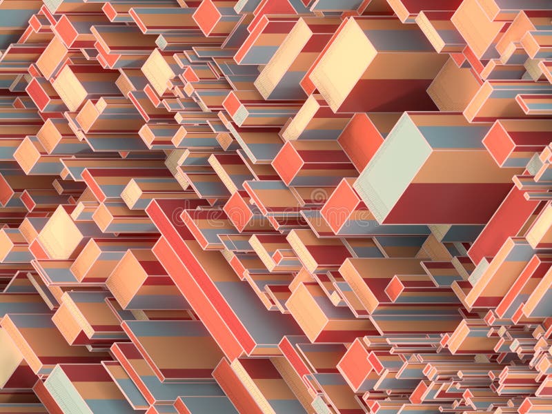 Modern Isometric Rectangular Pattern. Abstract 3d Rendering Art ...