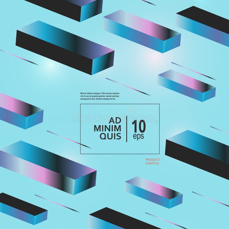 Modern Isometric Structure with Parallelepipeds. Vector Graphics ...