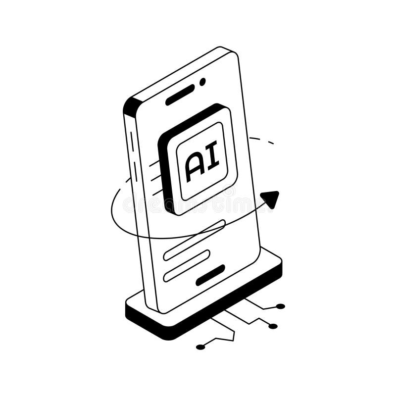 A Modern Isometric Style Icon of Ai Mobile Phone Stock Vector ...