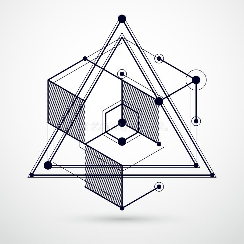 Modern Isometric Vector Abstract Black and White Background with ...