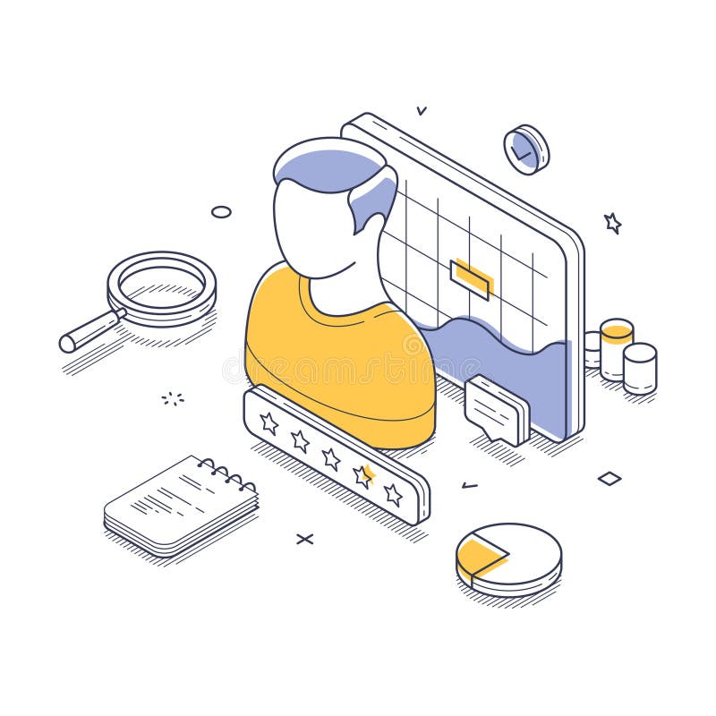 Modern Isometric Vector Illustration Featuring Analytics, User Profiles ...