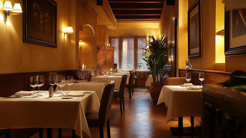 Modern Italian Fine Dining Luxury Restaurant Interior Design Stock ...