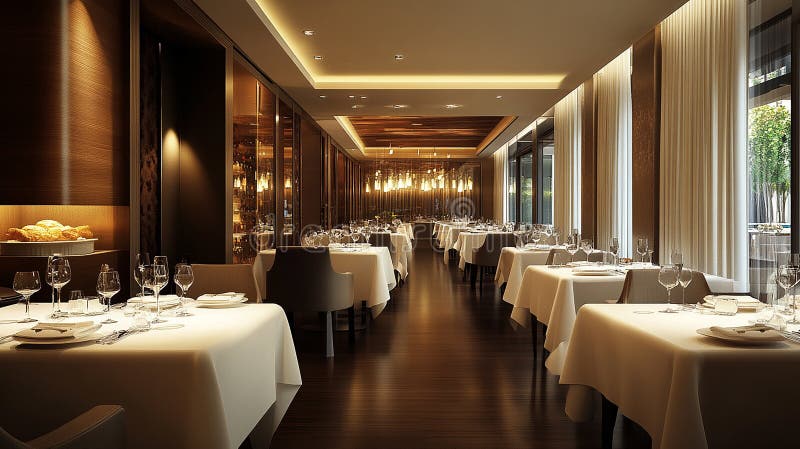 Modern Italian Fine Dining Luxury Restaurant Interior Design Stock ...