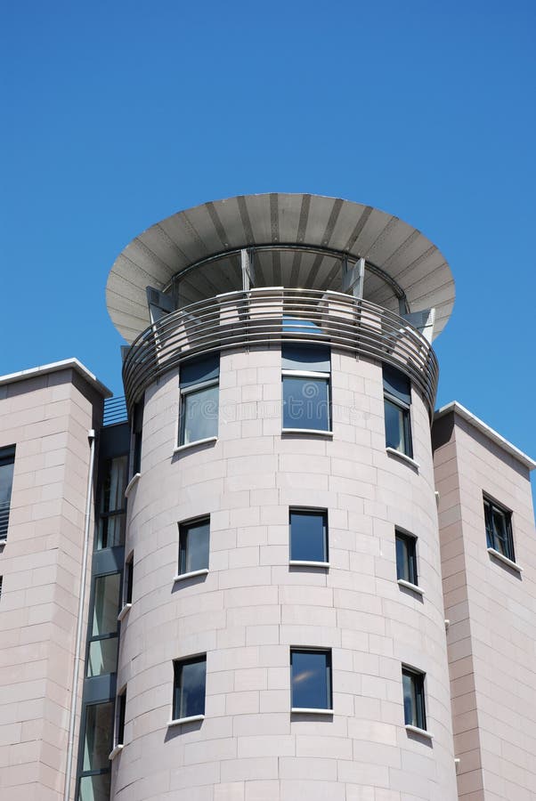 Modern Italian Office Building Stock Image - Image of corner, rounded ...