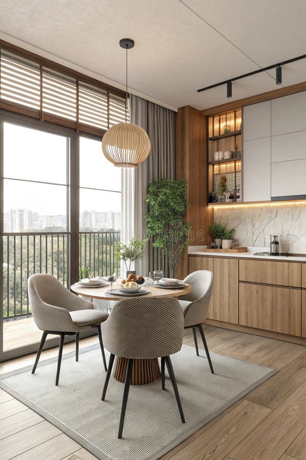 Japandi Style Room with Dressing Table Interior Design Photo Stock ...