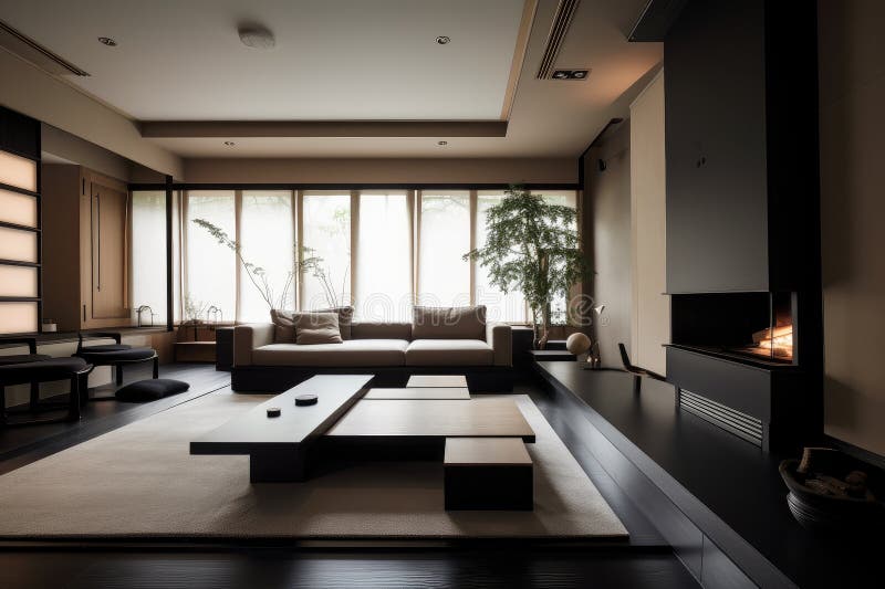 Contemporary Japanese Style Interior with Sleek and Modern Furnishings ...