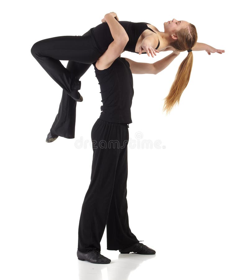 High Kick Dance by Happy Young Woman in Studio Stock Photo - Image of ...
