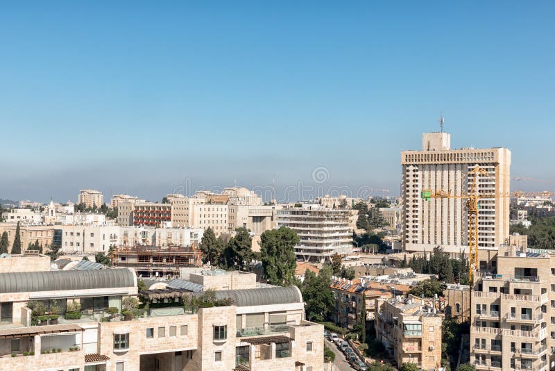 Modern Jerusalem Cityscape - the Holy Land Stock Photo - Image of city ...